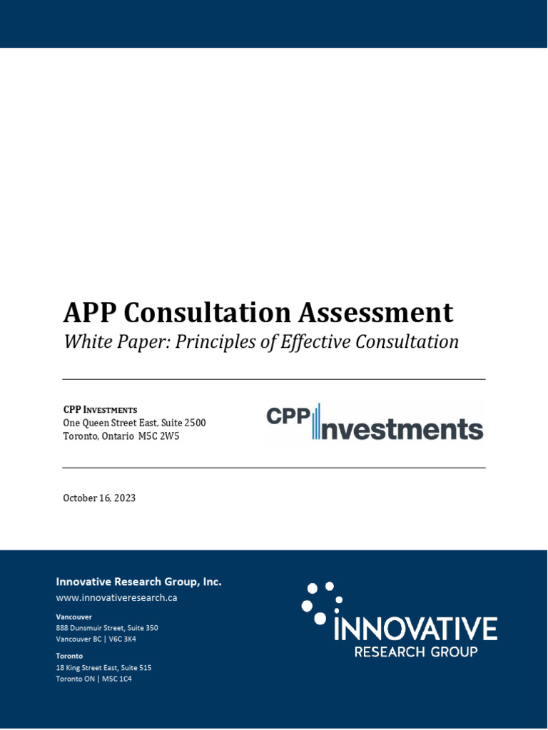 APP Consultation Assessment by Innovative Research Group | PDF ...