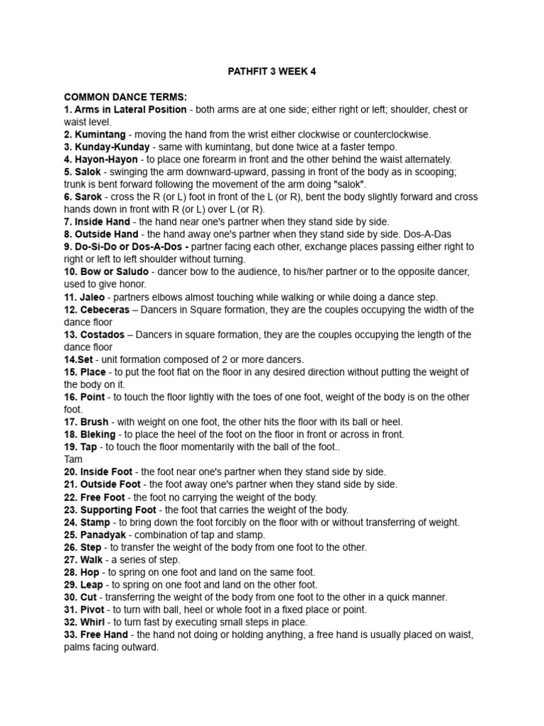 COMMON-DANCE-TERMS | PDF