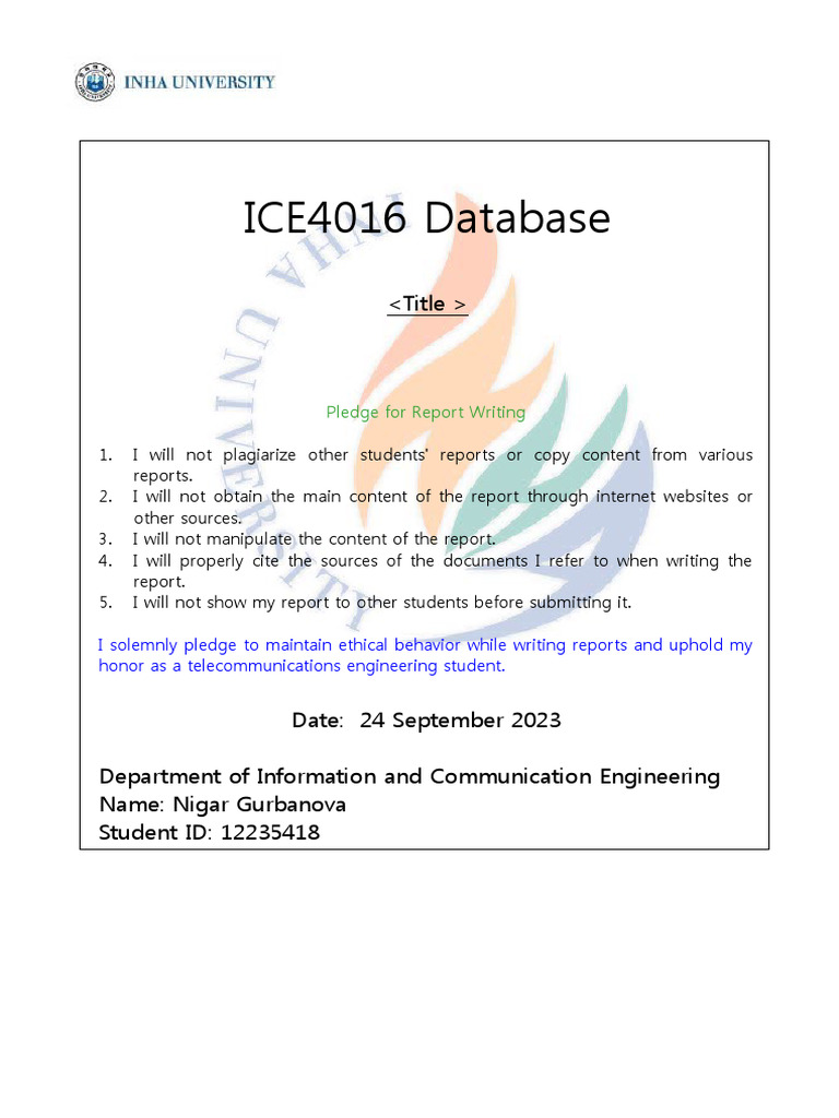 Week5 Report Pdf Data Management Data Model 
