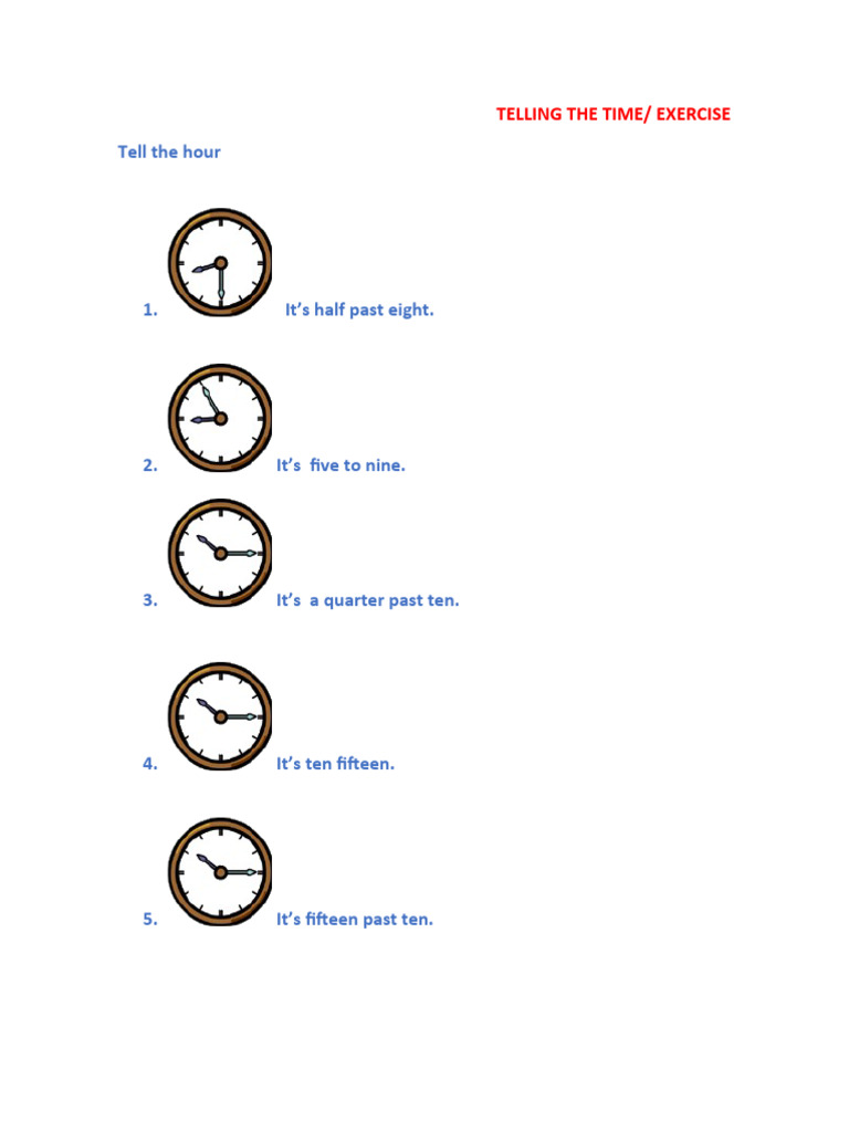 Telling The Time and Present Simple | PDF