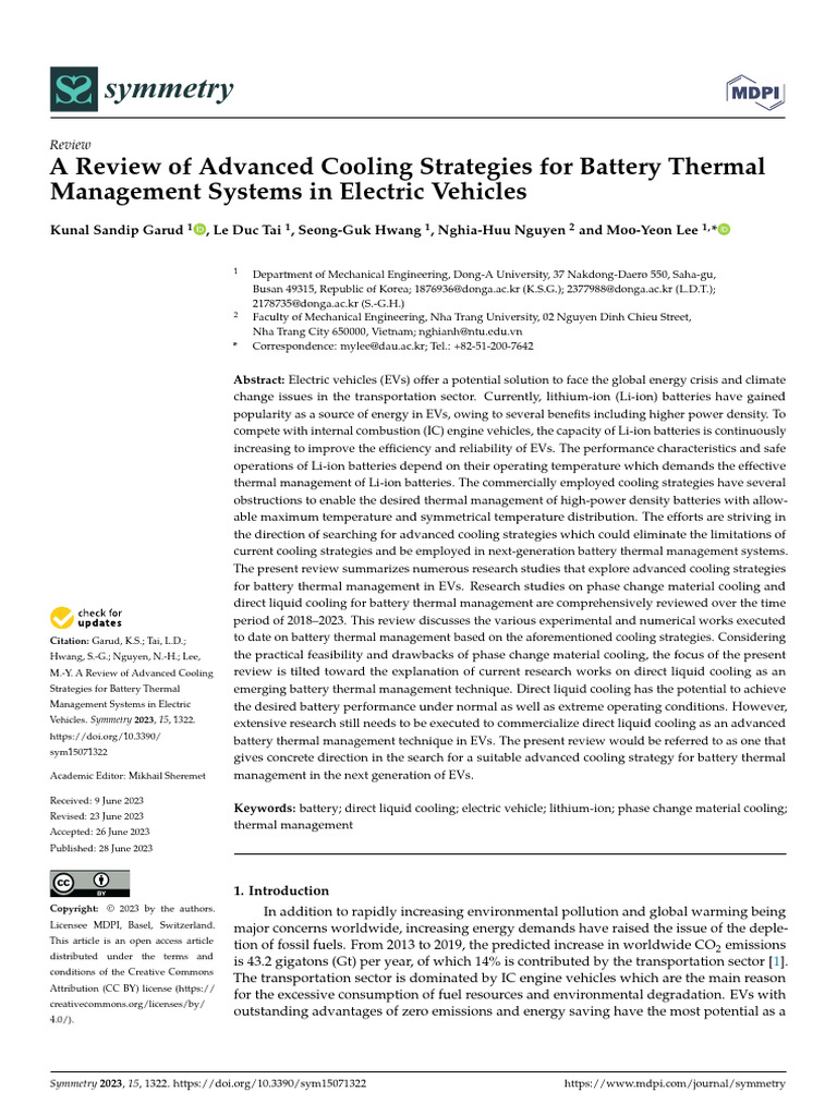 symmetry-15-01322 | PDF | Electric Vehicle | Lithium Ion Battery