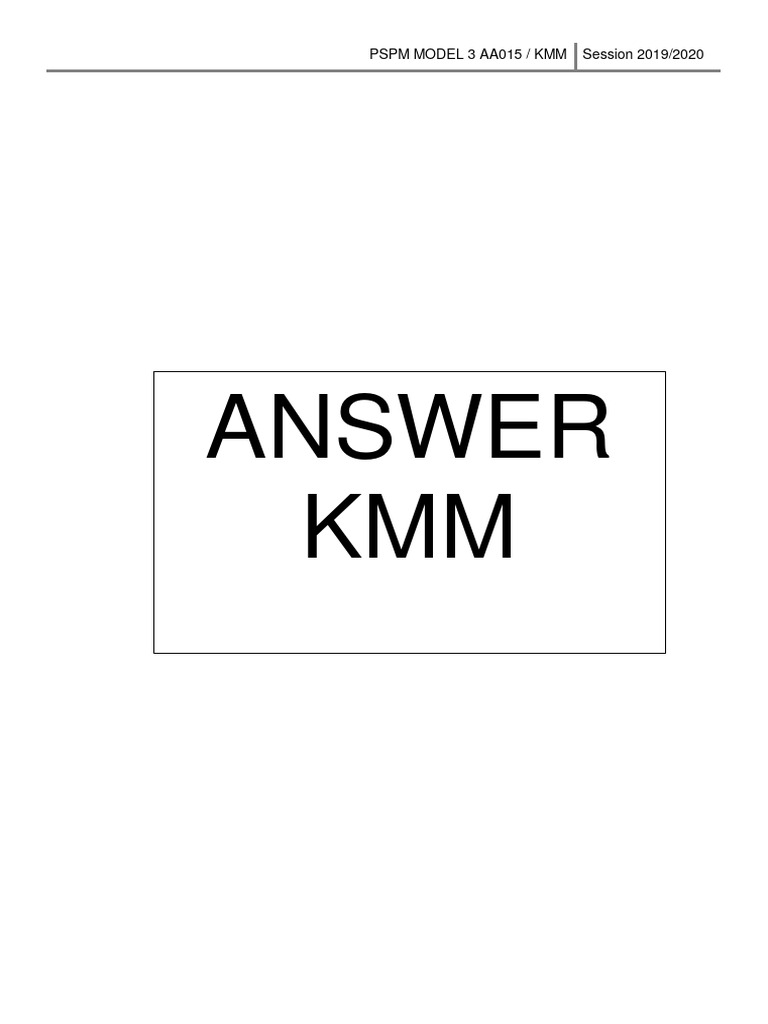 Ans KMM | PDF