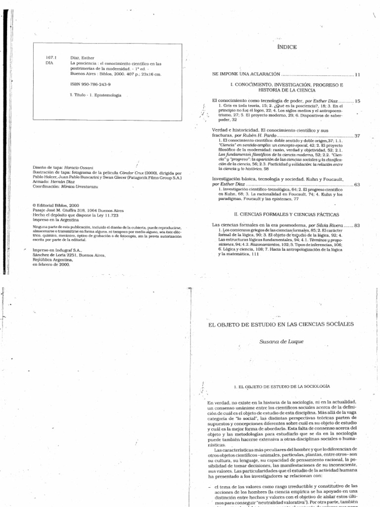 Epistemología - de Luque, S. (2000) - El Objeto de Estudio en Las Ciencias Sociales. | PDF