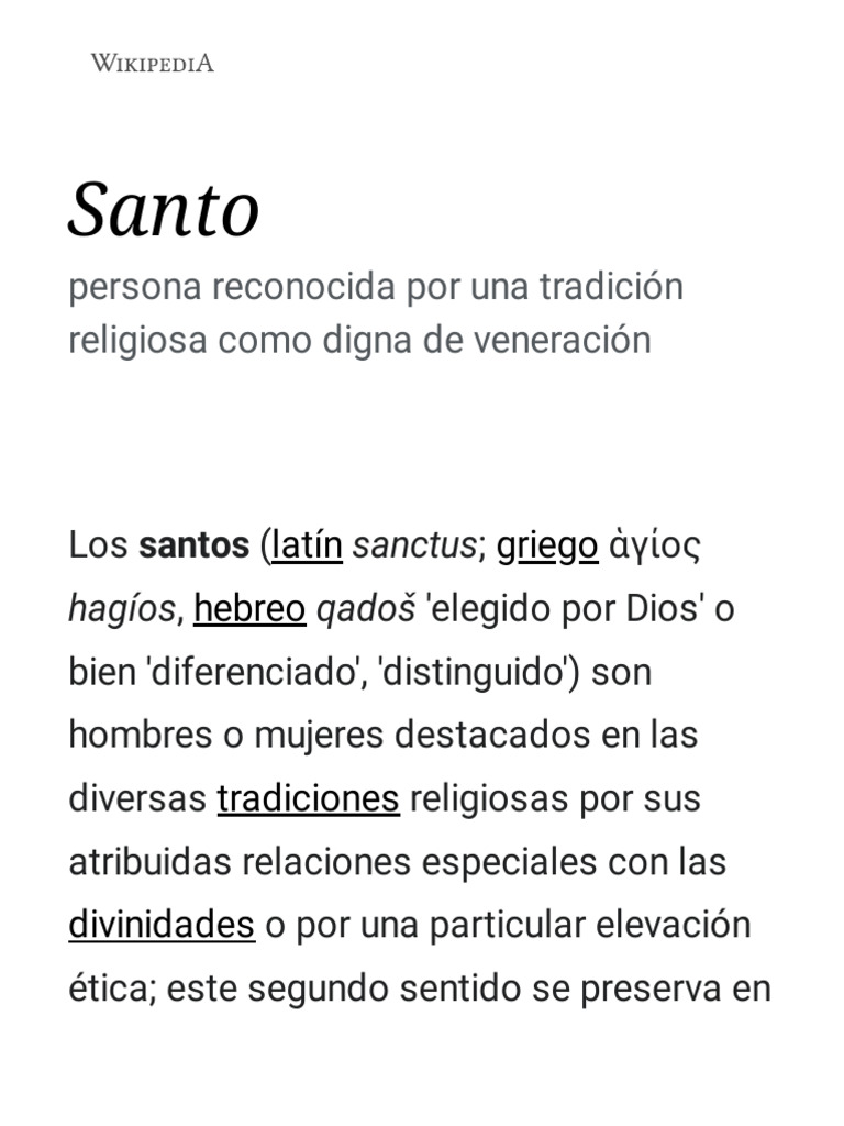 Santo - Wikipedia, La Enciclopedia Libre | PDF | Santo | Religiones ...