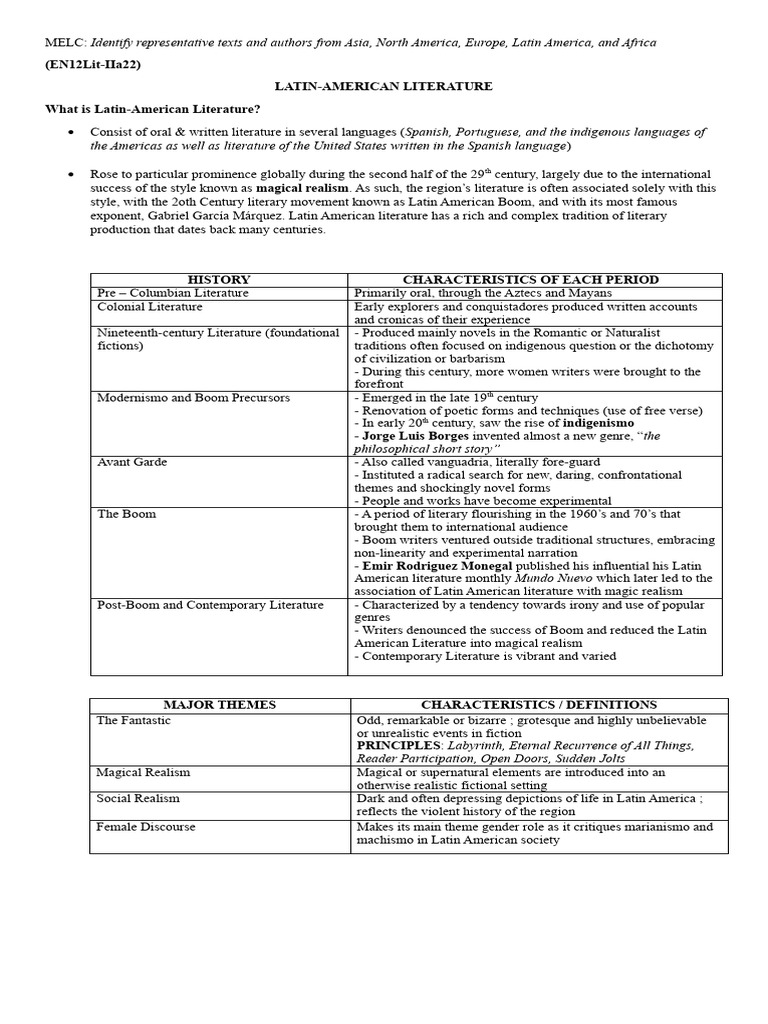 Latin American Literature 1 | PDF | Latin American Literature