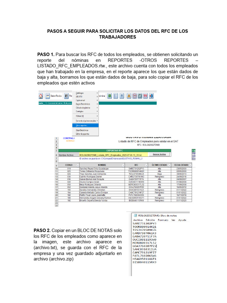 Pasos para Solicitar RFC | PDF