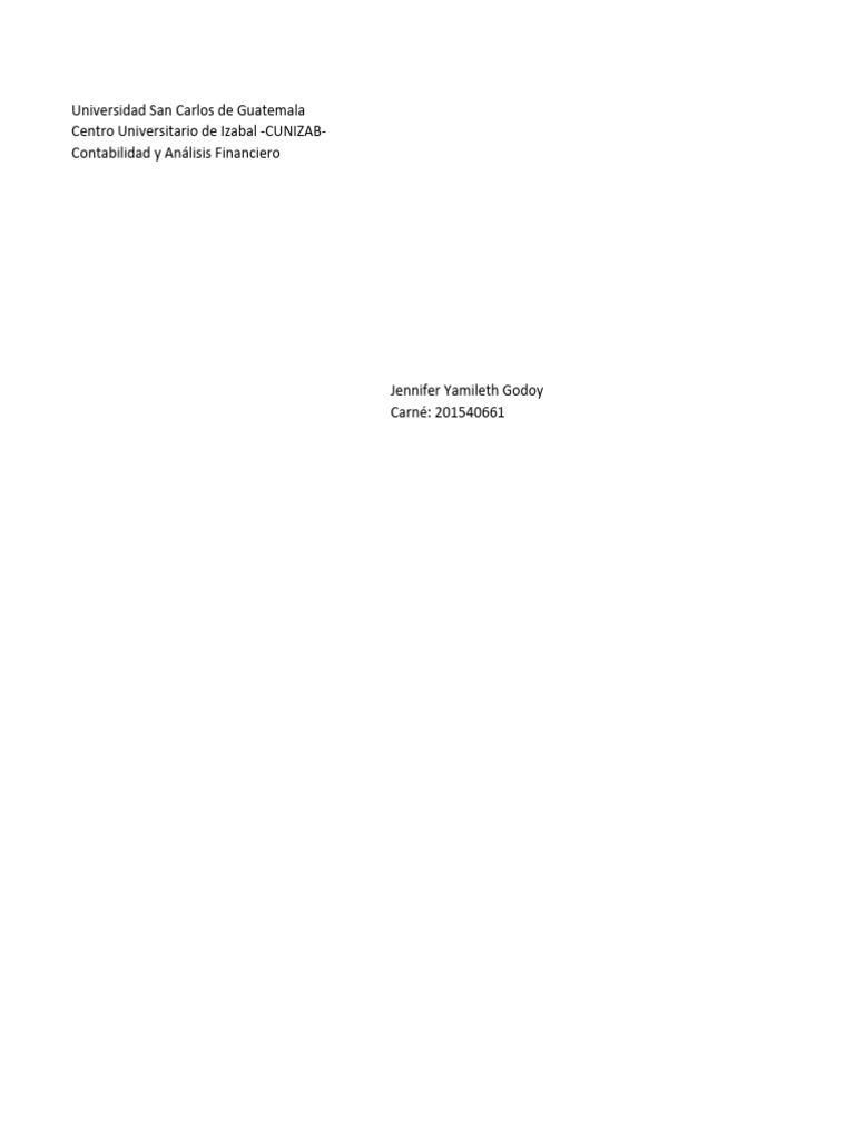 TRABAJO No. 1 en Clase Godoy Jennifer Yamileth | PDF | Impuesto al ...