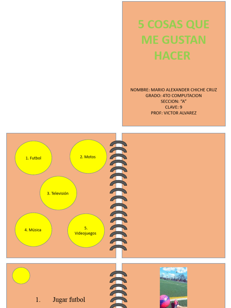 Presentación Cosas Que Me Gustan Hacer | PDF