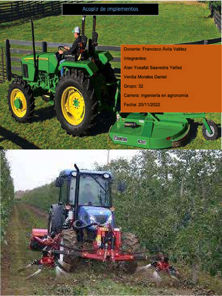 Tarea. Reporte de Pràctica - Acople de Implementos Al Tractor. | PDF