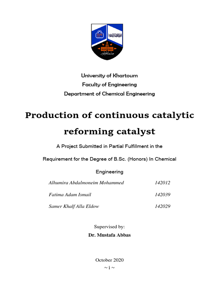 Production of Continuous Catalytic Reforming Catalyst | PDF | Platinum | Catalysis