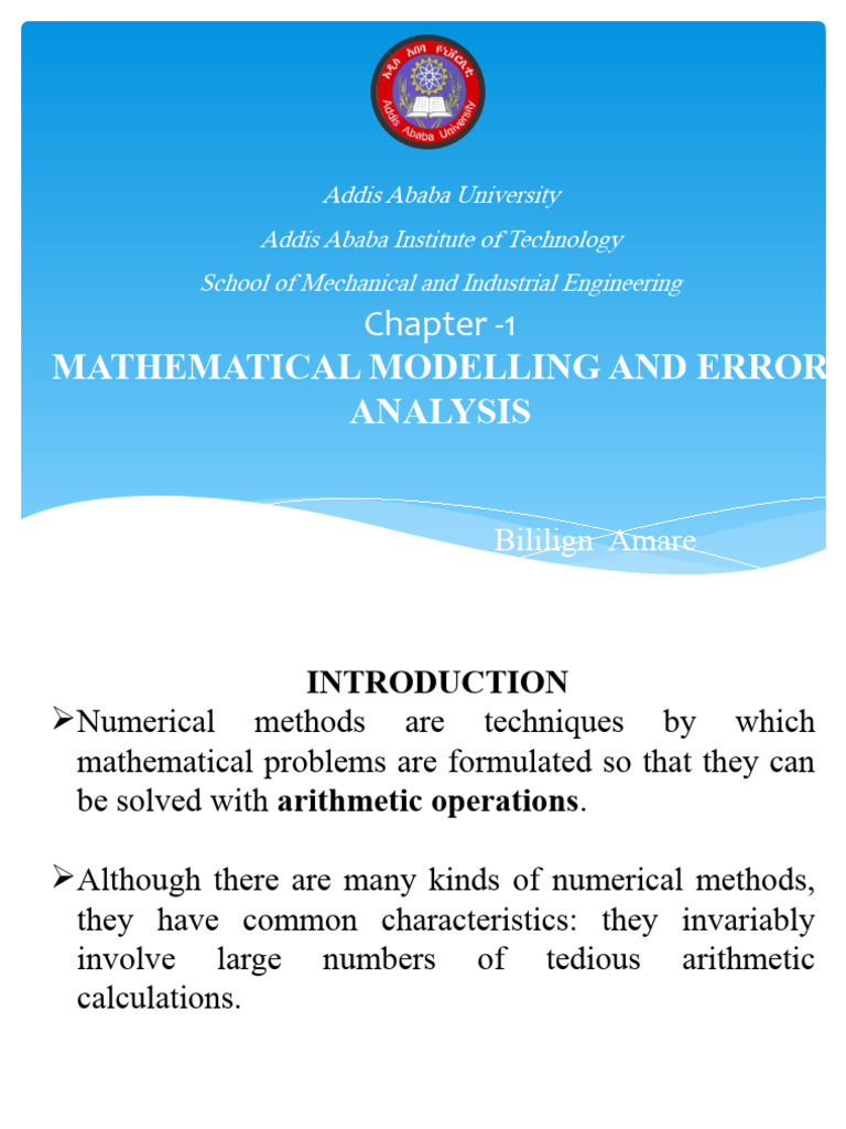 Chapter 1 Mathematical Modelling and Error Analysis | PDF | Mathematical Model | Variable ...
