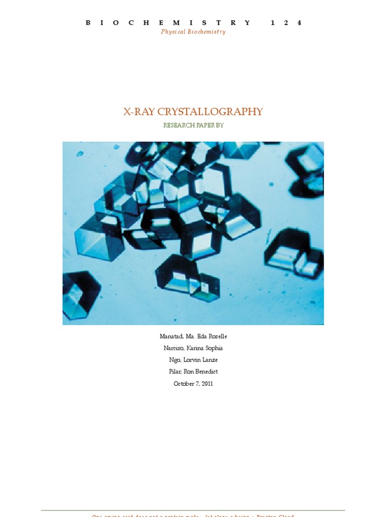 XRD Paper | PDF | X Ray Crystallography | Protein Structure