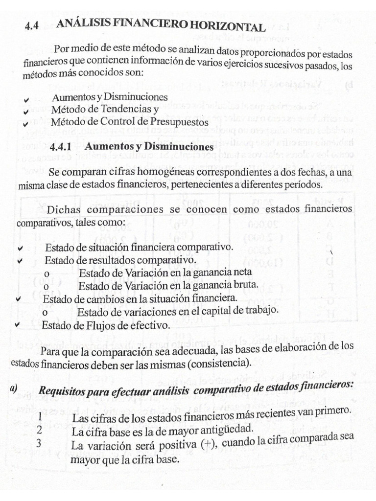 Teoría Análisis Horizontal | PDF