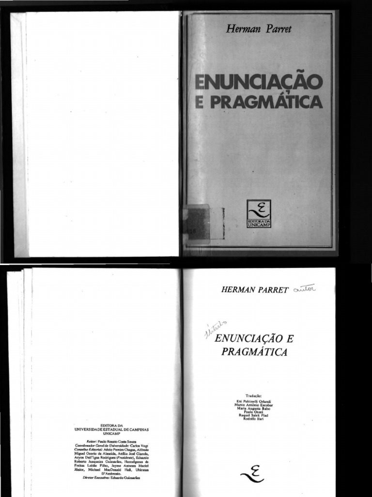 Herman Parret. Enunciação e Pragmática | PDF