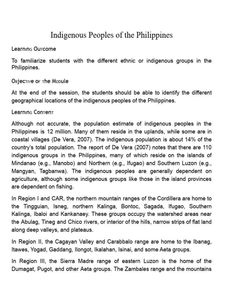 Indigenous Peoples of The Philippines | PDF