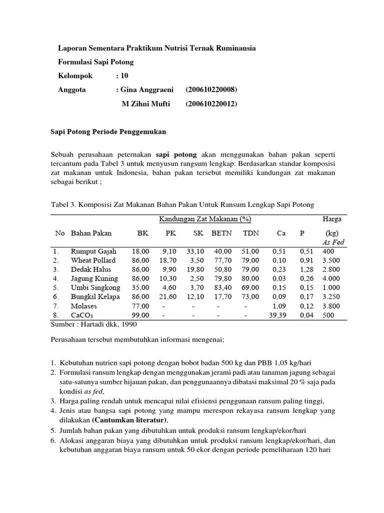 10_Laporan Sementara_NTR | PDF