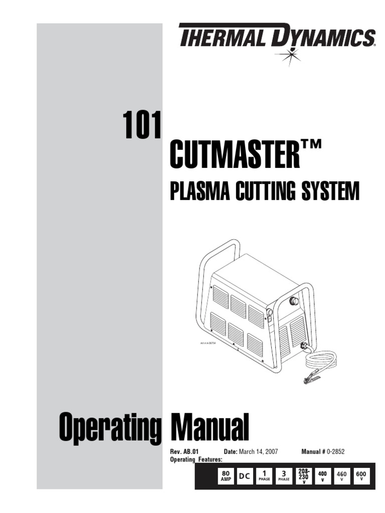 Manual Book 101 Plasma Cutmaster | PDF | Alternating Current | Power Supply