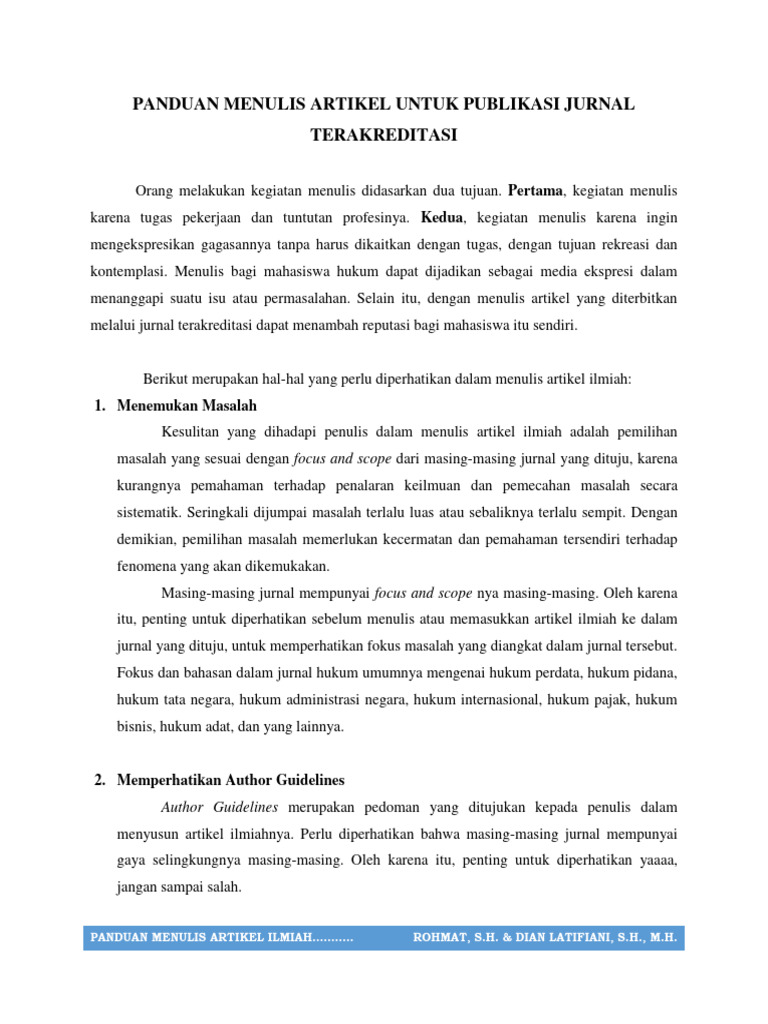 PANDUAN MENULIS ARTIKEL | PDF