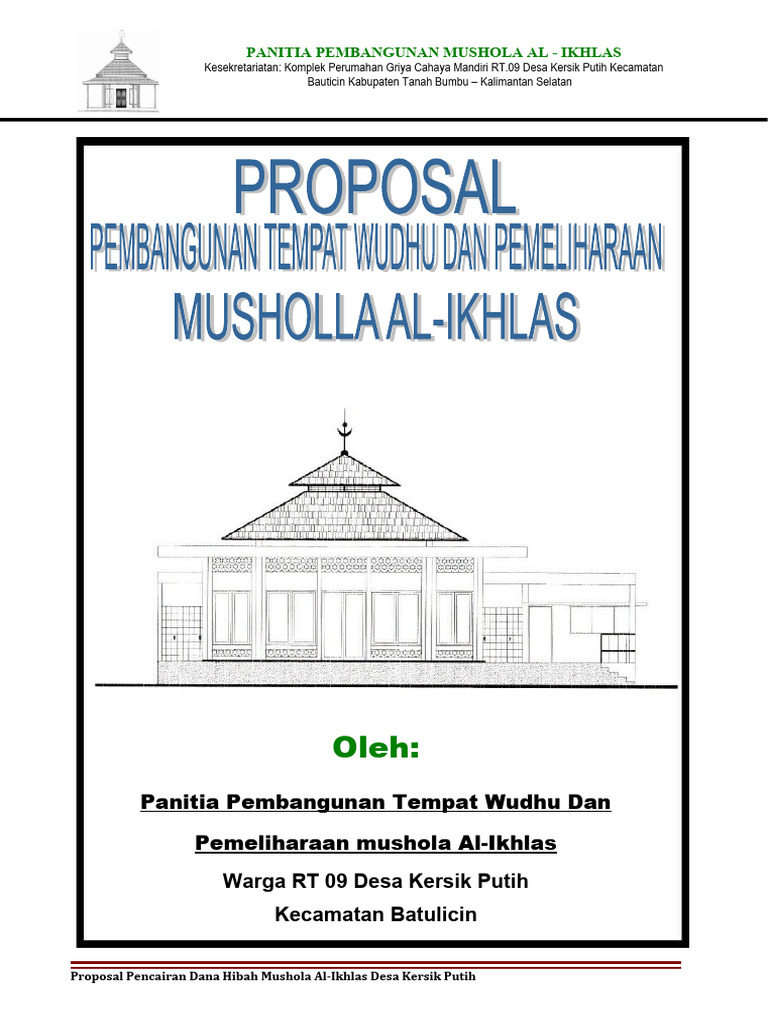 Proposal Mushola AL-Ikhlas TMP Wudhu | PDF