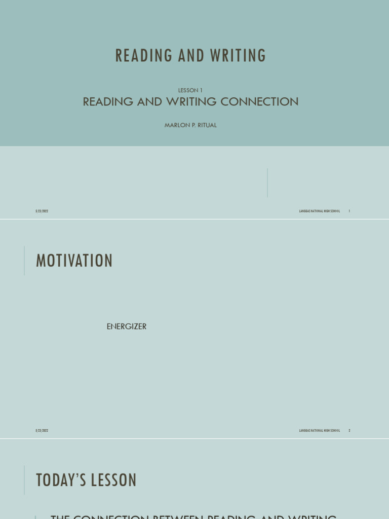 Reading and Writing | PDF | Reading Comprehension | Literacy