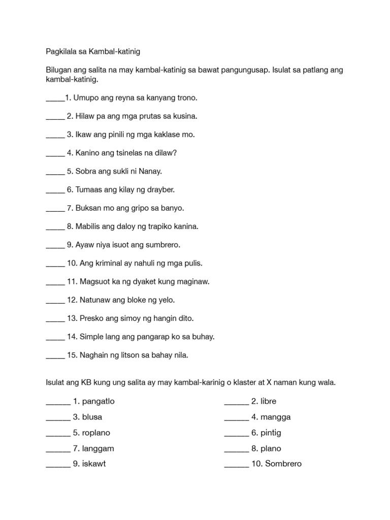 Klaster at Diptonggo | PDF