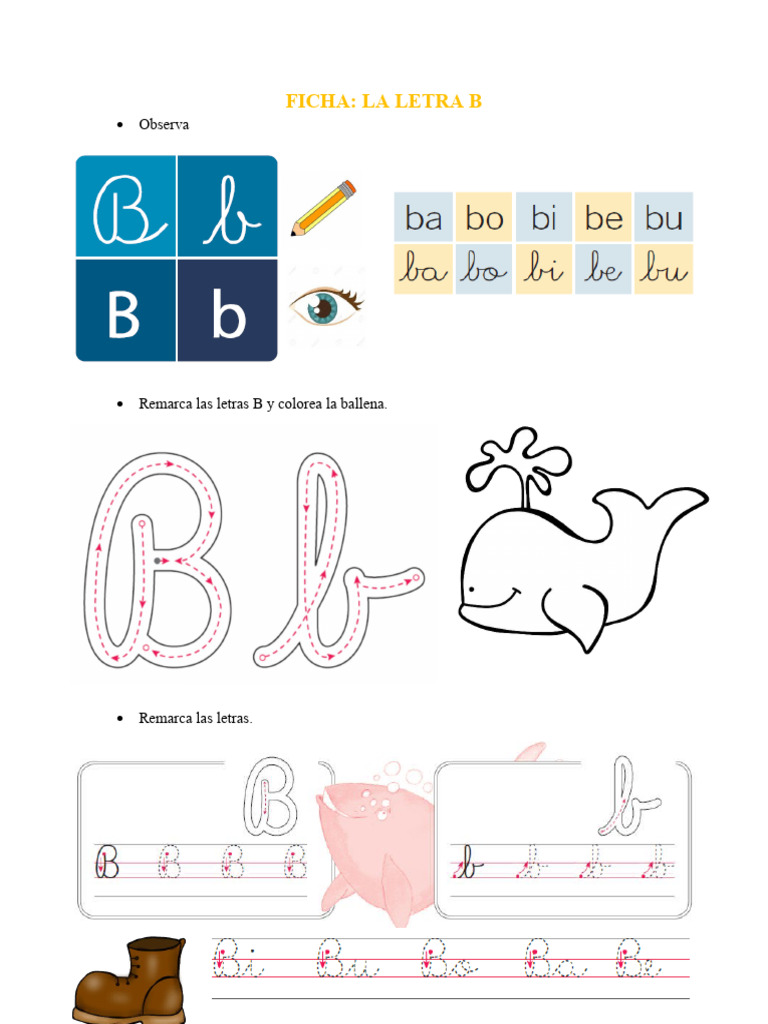 Actividades con la Letra B | PDF