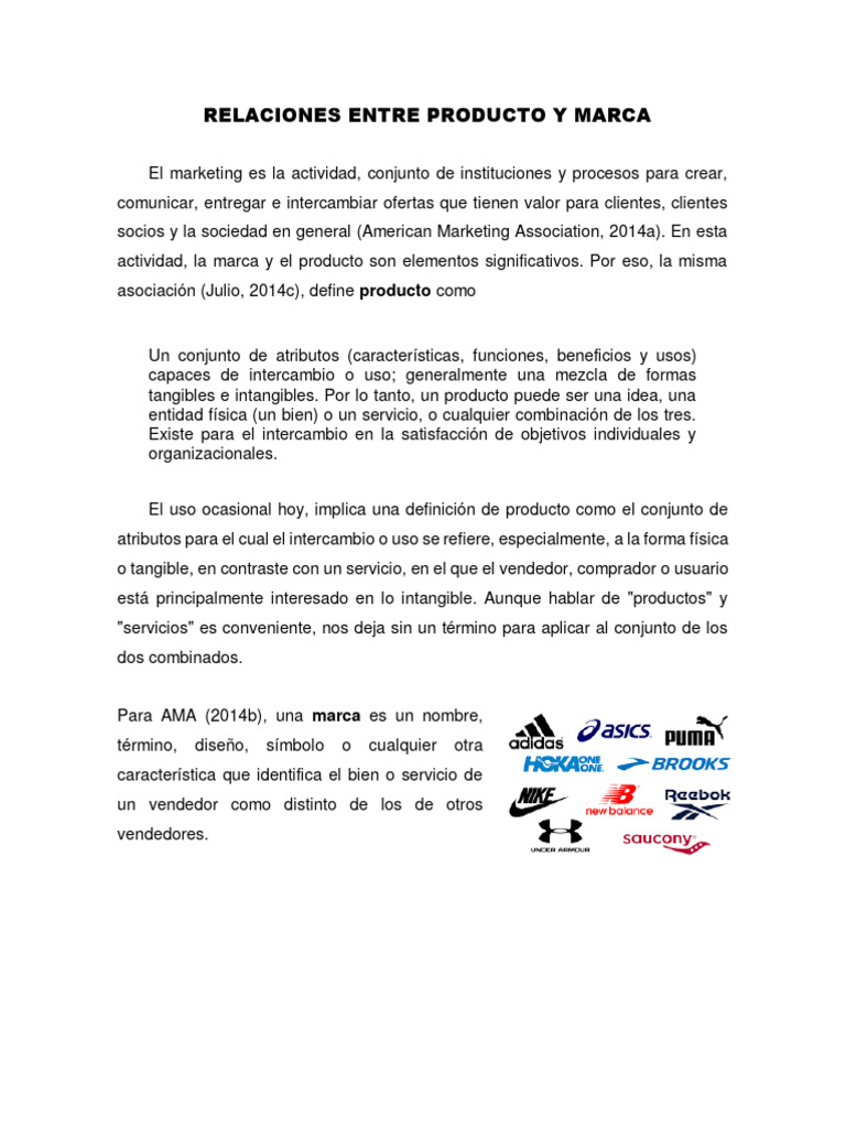 Relaciones Entre Producto y Marca | PDF