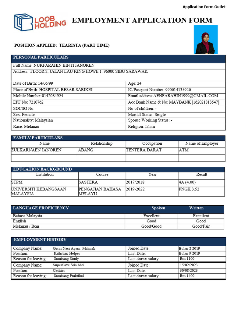 Outlet Application Form | PDF | Malaysia