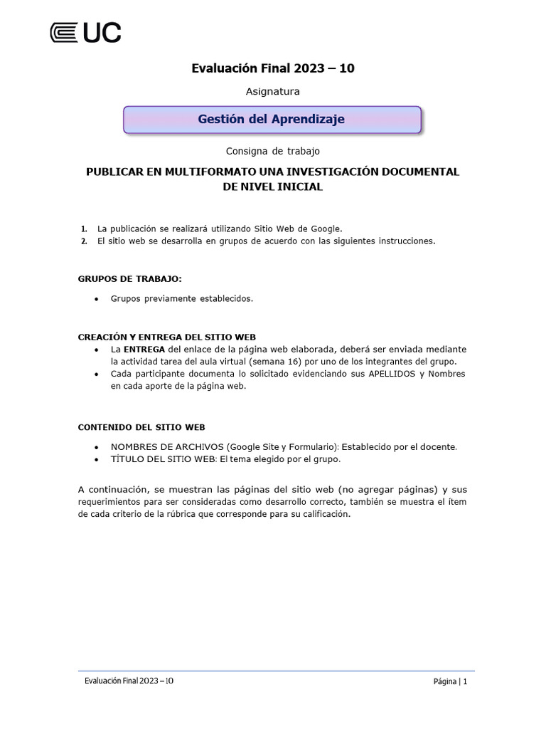 Consigna de Evaluación Final 2023-10 | PDF | Red mundial | Internet y web