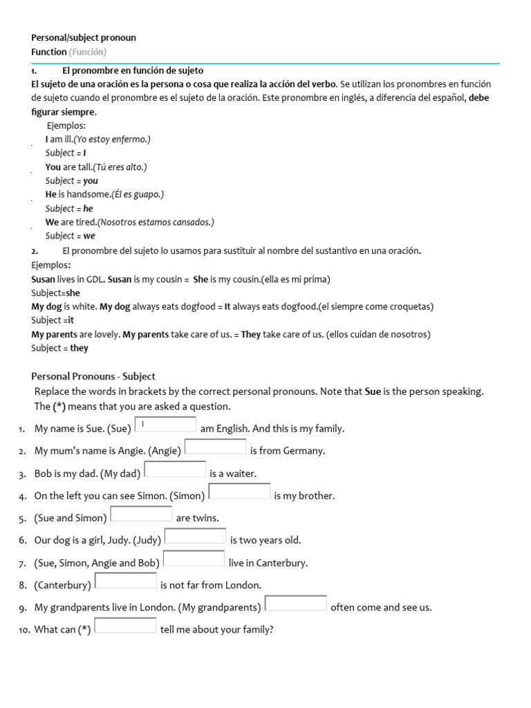 Personal Pronoun & Verb To Be | PDF | Language Arts & Discipline