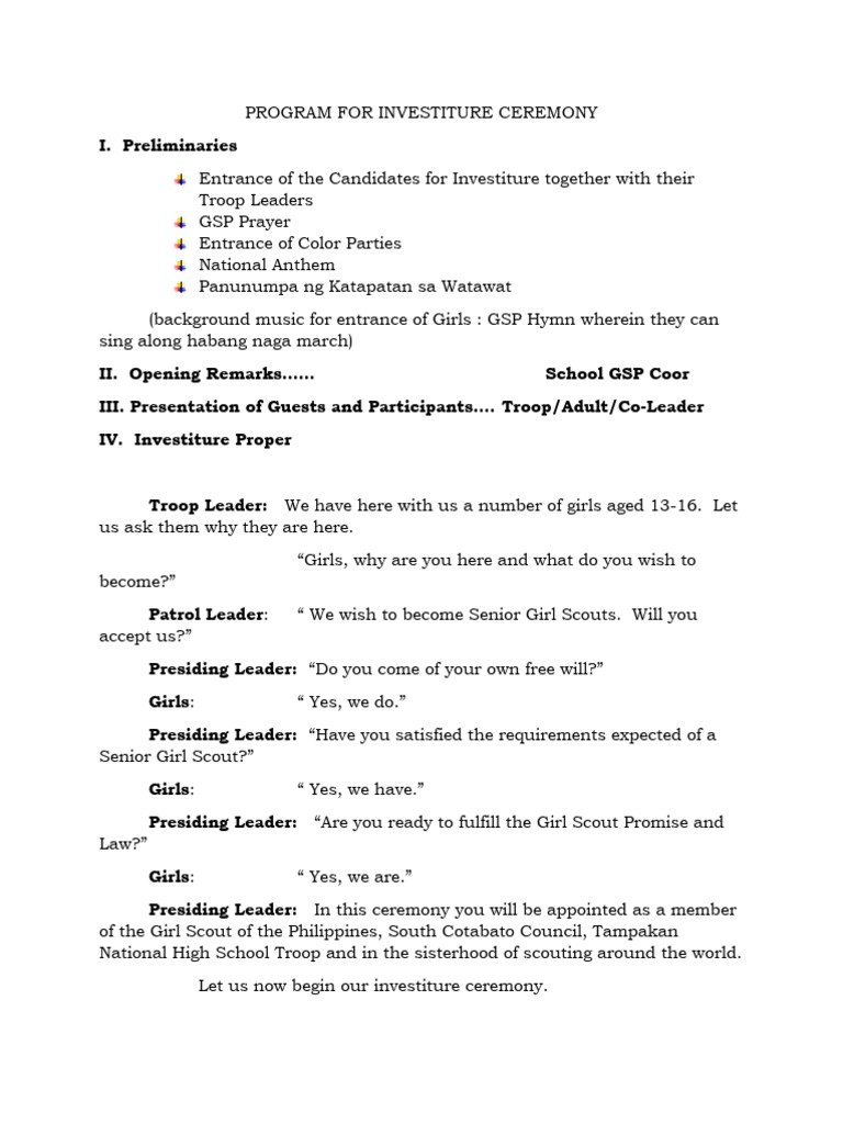 Investiture Ceremony GSP 2023 | PDF | Scouting | Youth Movements