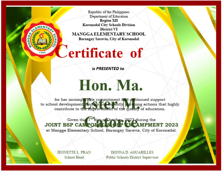 Certificate of Recognition Stakeholders2023 | PDF