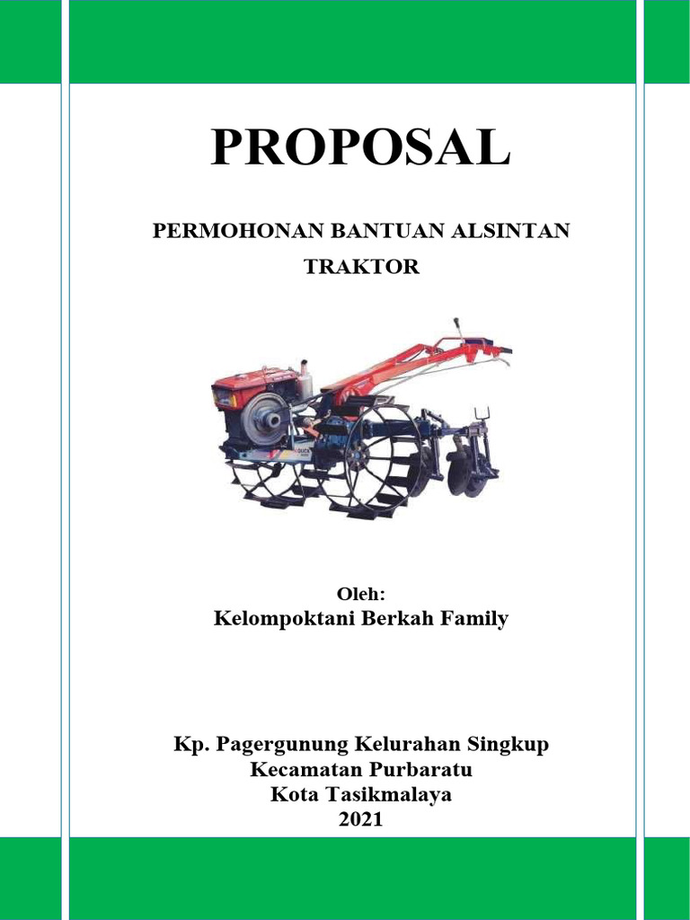 Proposal Bantuan Traktor untuk Pertanian | PDF | Ilmu Sosial ...