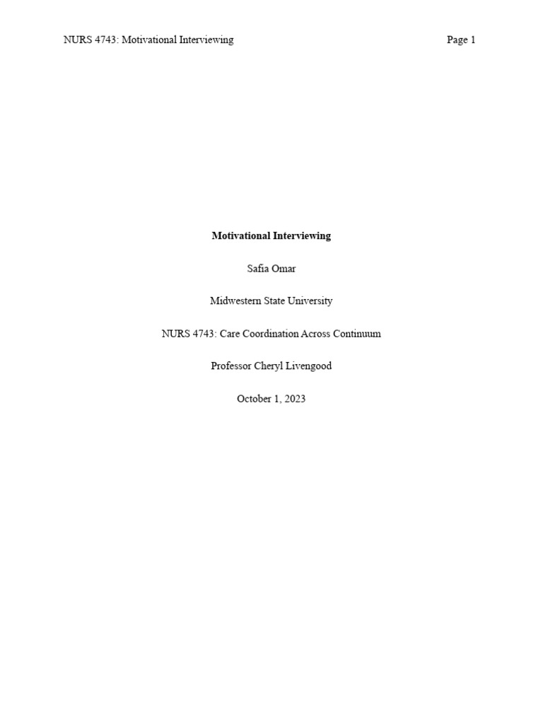 Motivational Interviewing | PDF