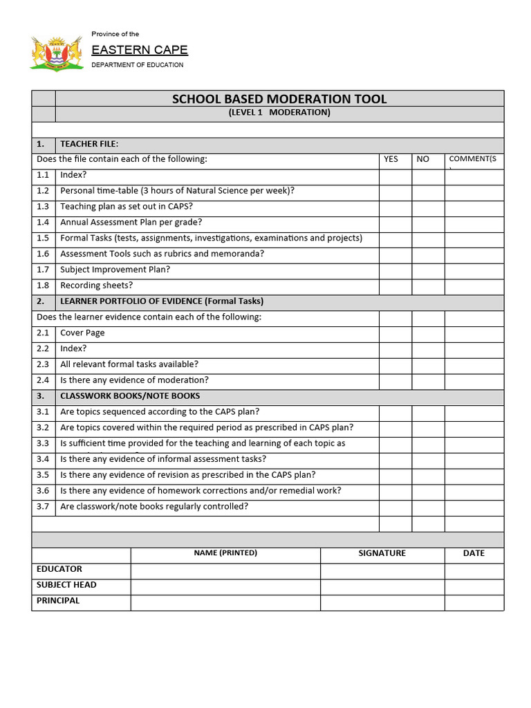 School-Based Moderation Tool Guide | PDF | Language Arts & Discipline