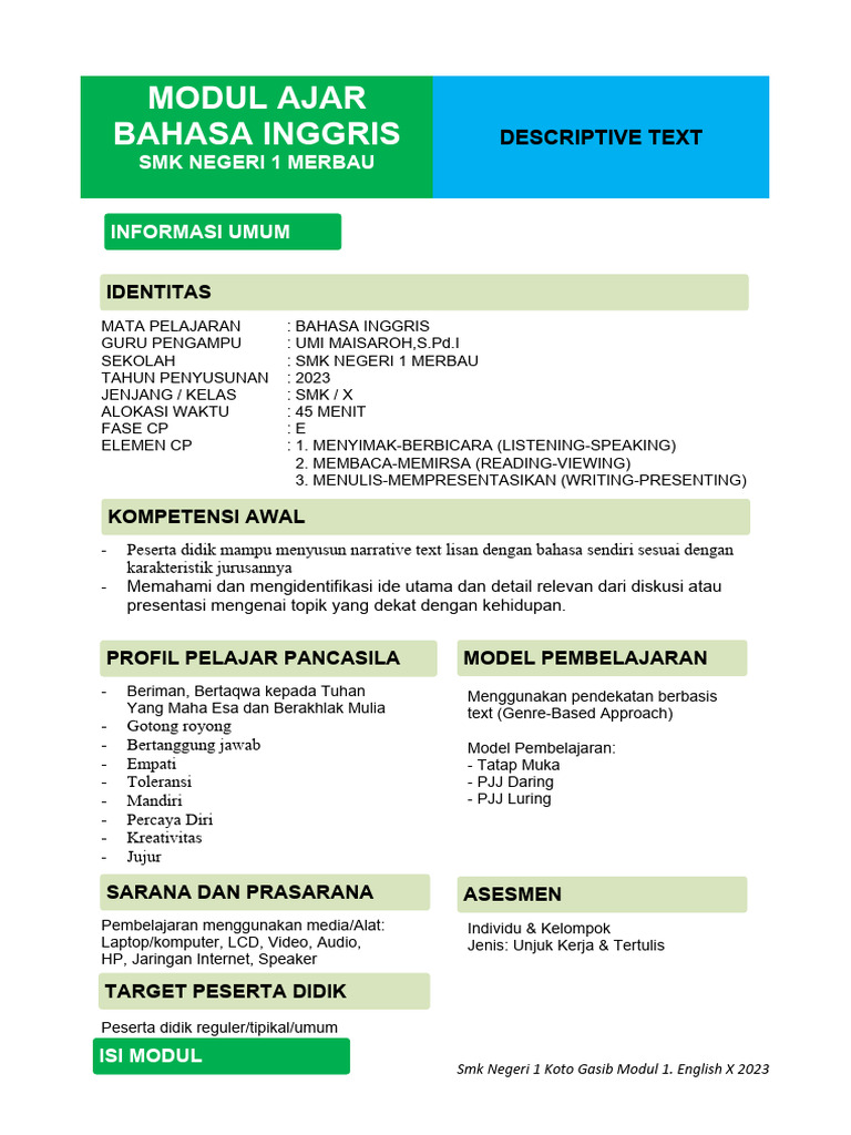 MODUL 3 Descriptive Text | PDF