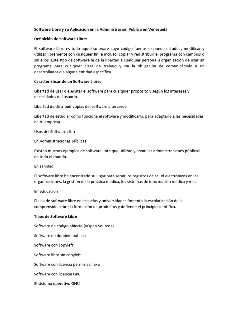 Informacion para Infografia de Software Libre | PDF | Software libre | Informática