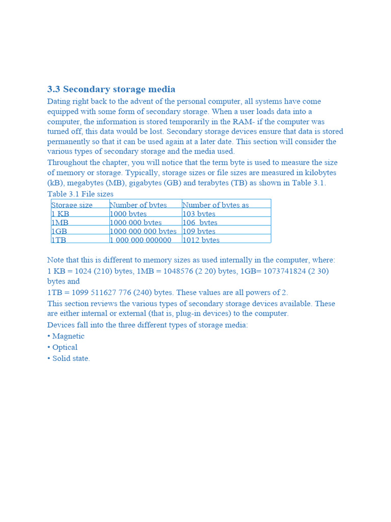 Unit 3 Outline Unedited | PDF | Flash Memory | Computer Data Storage