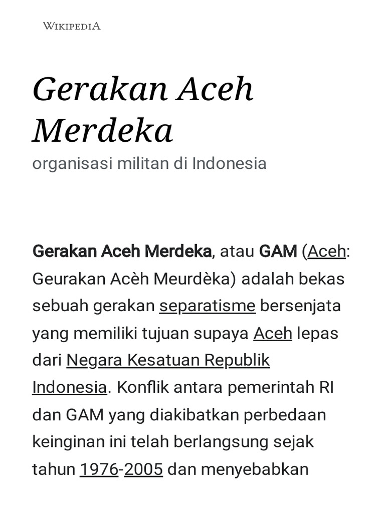 Gerakan Aceh Merdeka - Wikipedia Bahasa Indonesia, Ensiklopedia Bebas ...