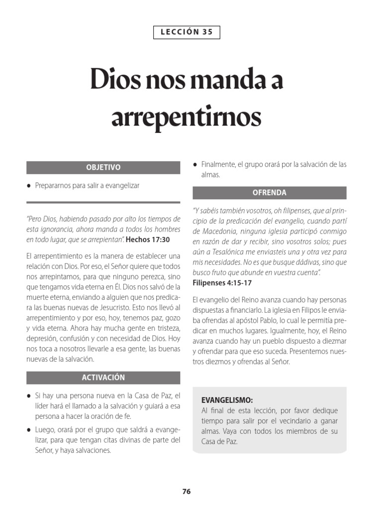 Dios nos manda a arrepentirnos | PDF