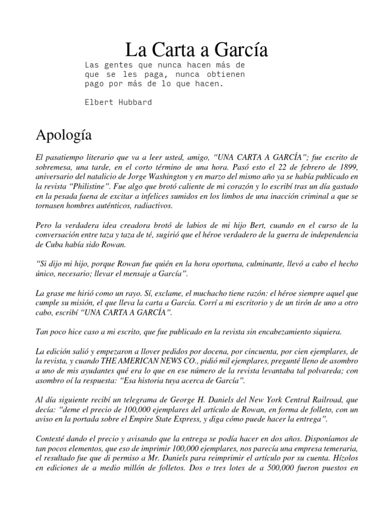 La Carta A García | PDF