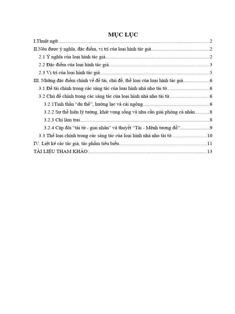 Lo I Hình Nhà Nho Tài T (T NG H P) | PDF