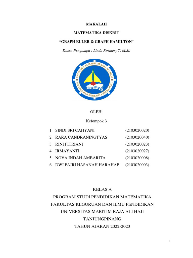 Makalah Graph Euler & Hamilton Kelompok 5 Revisi | PDF