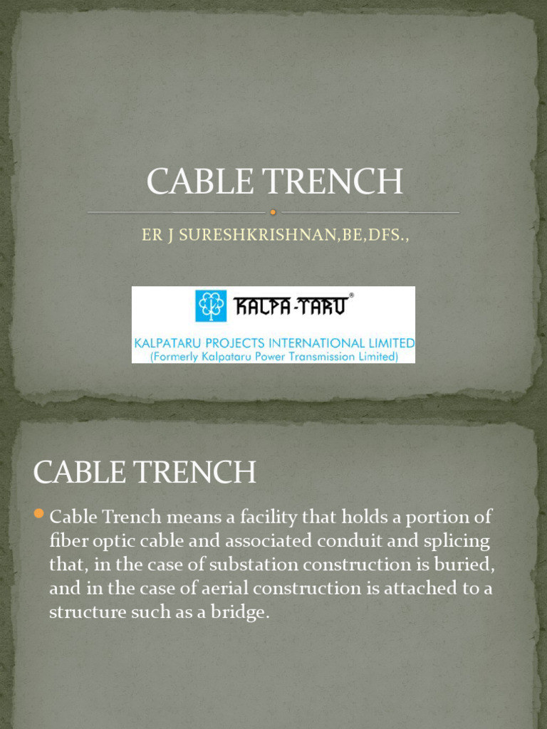 Cable Trench Construction Guide | PDF | Concrete | Materials
