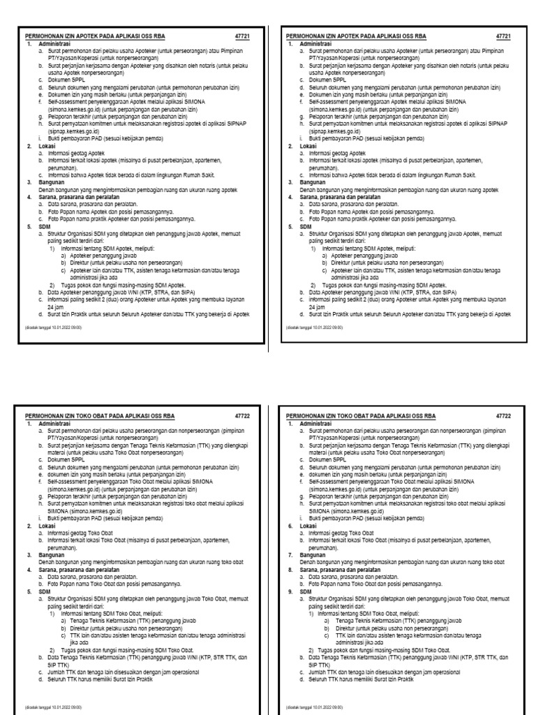 Persyaratan IZIN APOTEK Dan TOKO OBAT | PDF Persyaratan IZIN APOTEK Dan TOKO OBAT | PDF