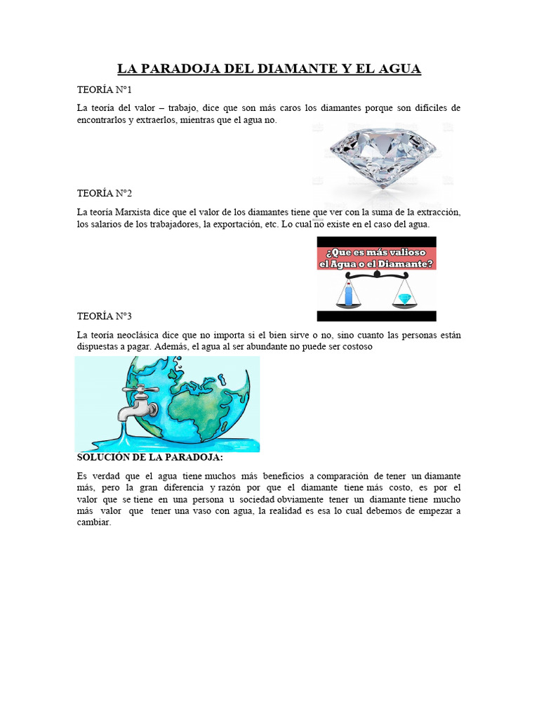 La Paradoja Del Diamante y El Agua | PDF