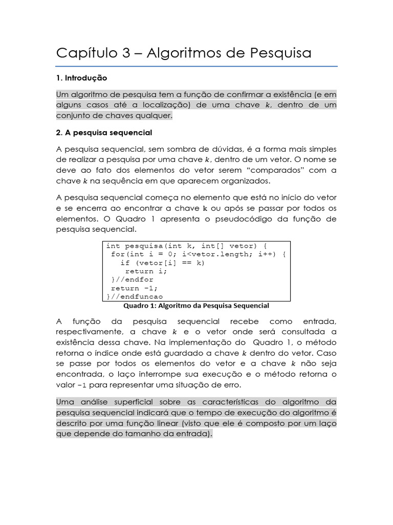 Algoritmos de Pesquisa | PDF