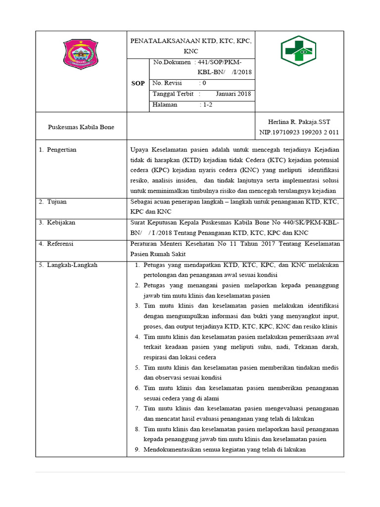9.1.1.6 SOP KTD, KTC,KPC,KNC | PDF