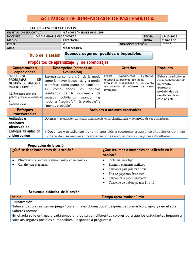 Sesion de Matematica 24 05 2022 | PDF