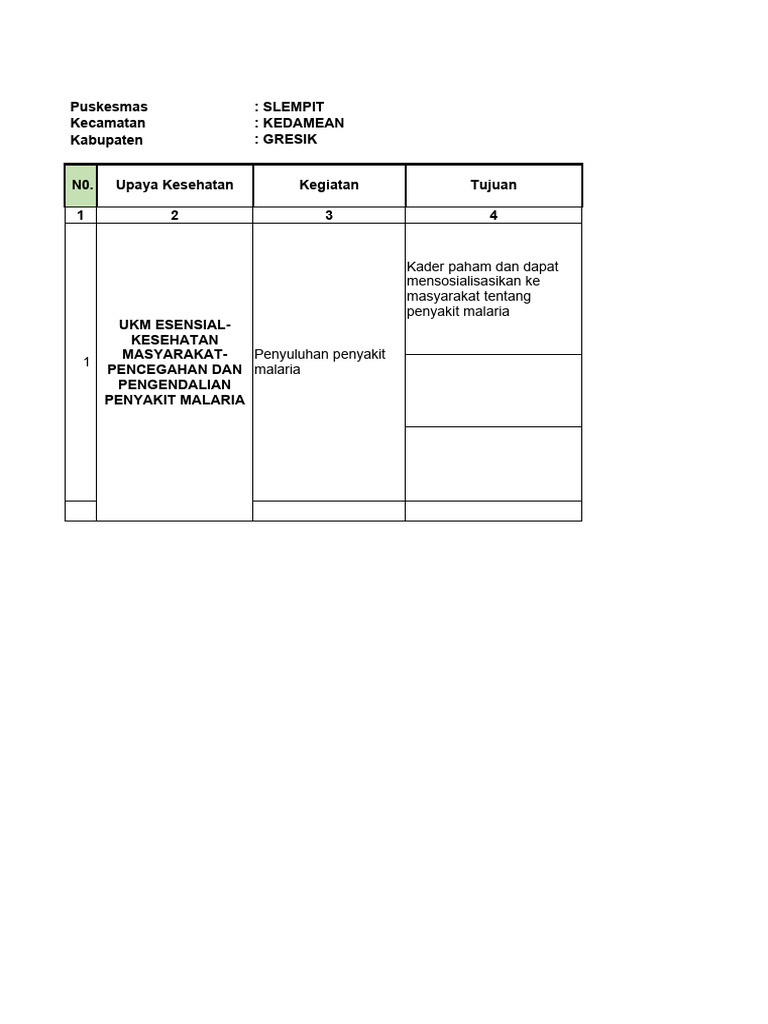 Ruk, RPK Malaria 2024 | PDF | Pengembangan Diri | Kesehatan Holistik